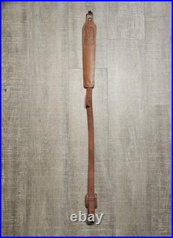 leather rifle sling » Vintage Padded Leather Rifle Sling Eagle