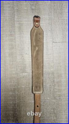 leather rifle sling » Vintage Padded Leather Rifle Sling Eagle